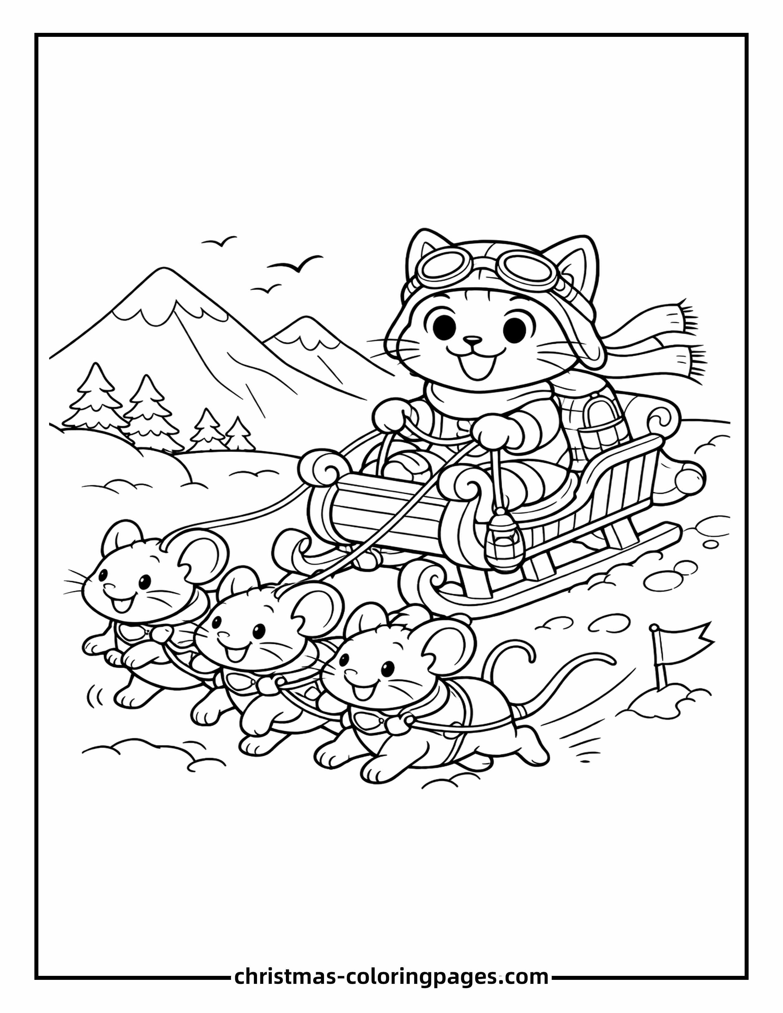 40 Christmas Cat Coloring Pages (Free PDF Printables)