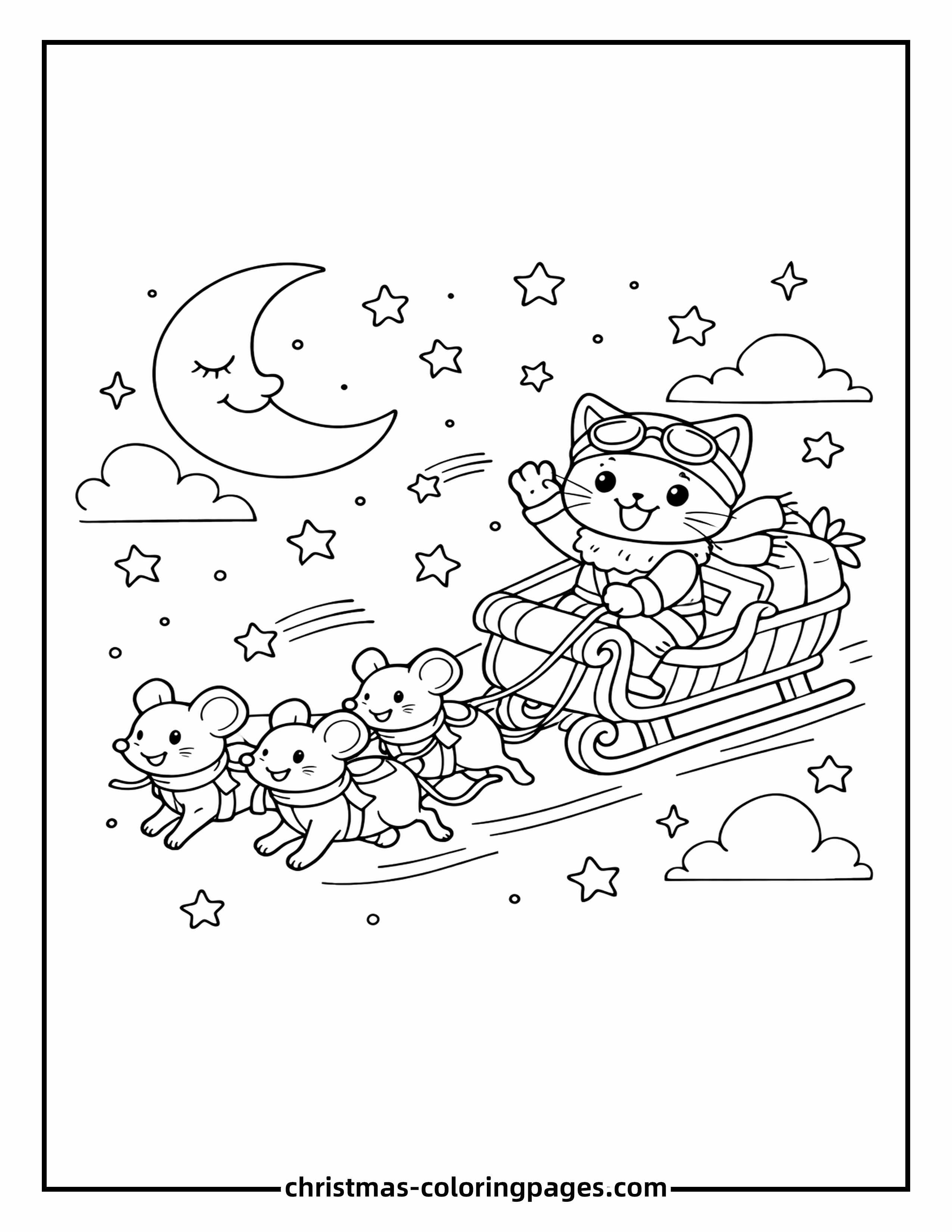 40 Christmas Cat Coloring Pages (Free PDF Printables)