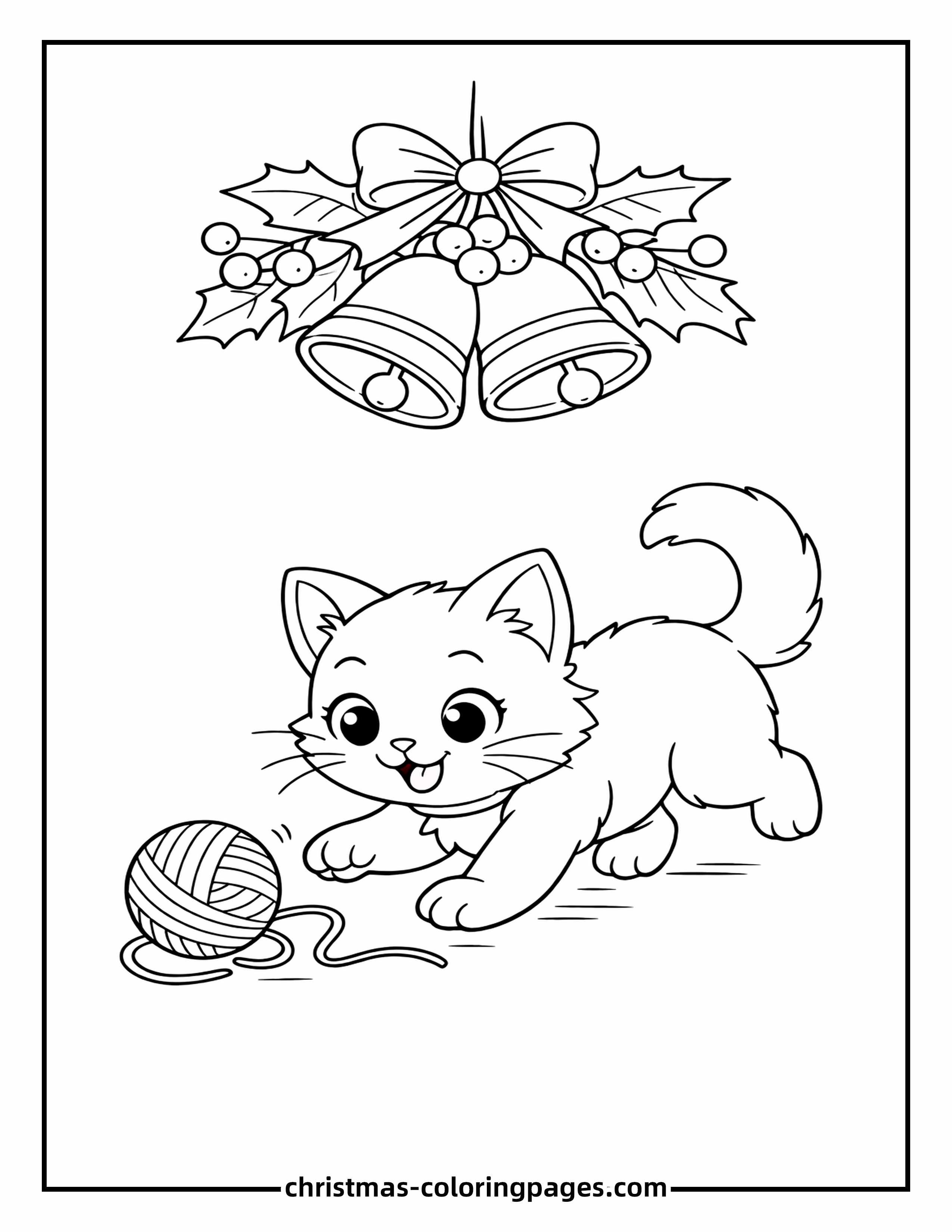 40 Christmas Cat Coloring Pages (Free PDF Printables)
