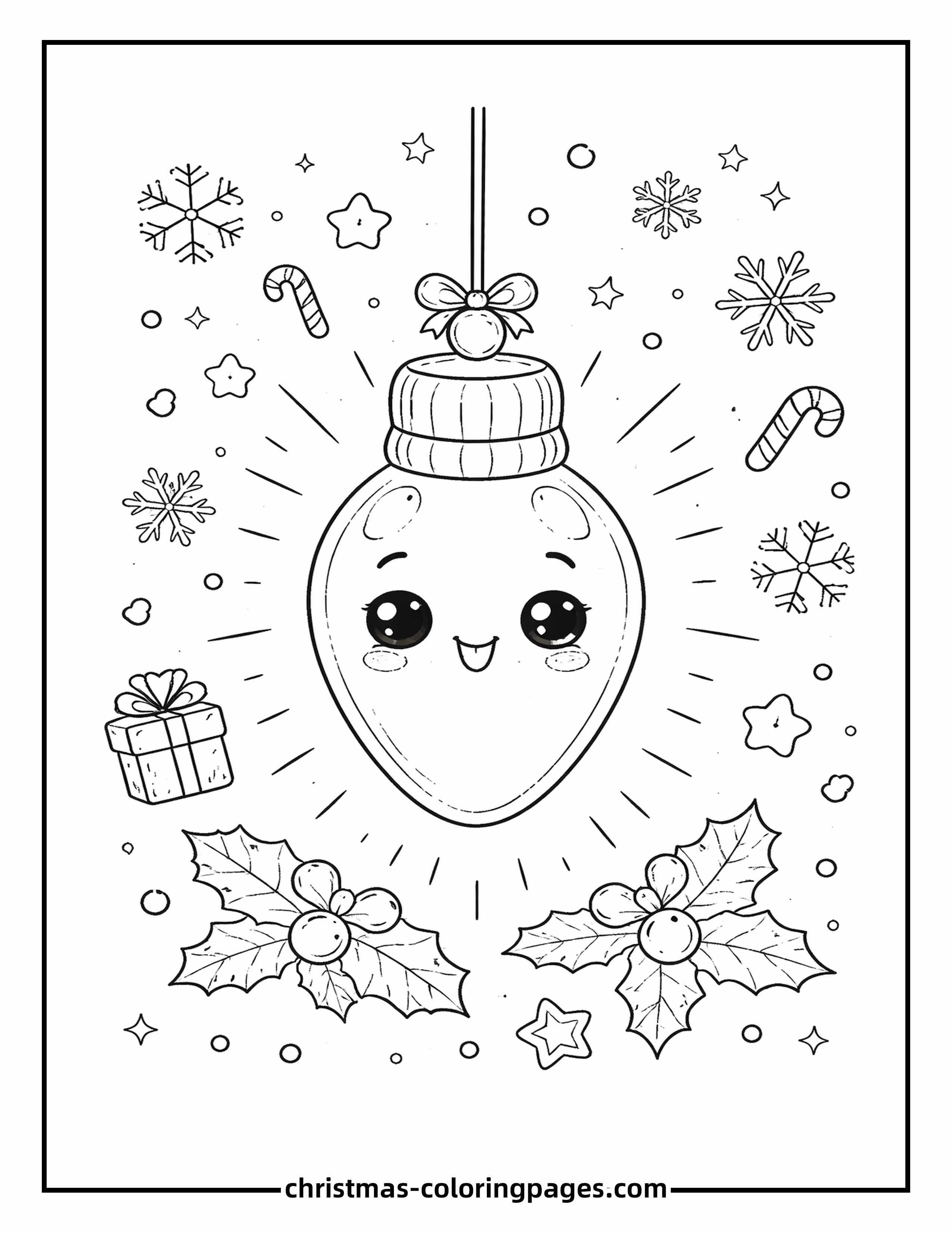 50 Christmas Ornaments Coloring Pages (Free PDF Printables)