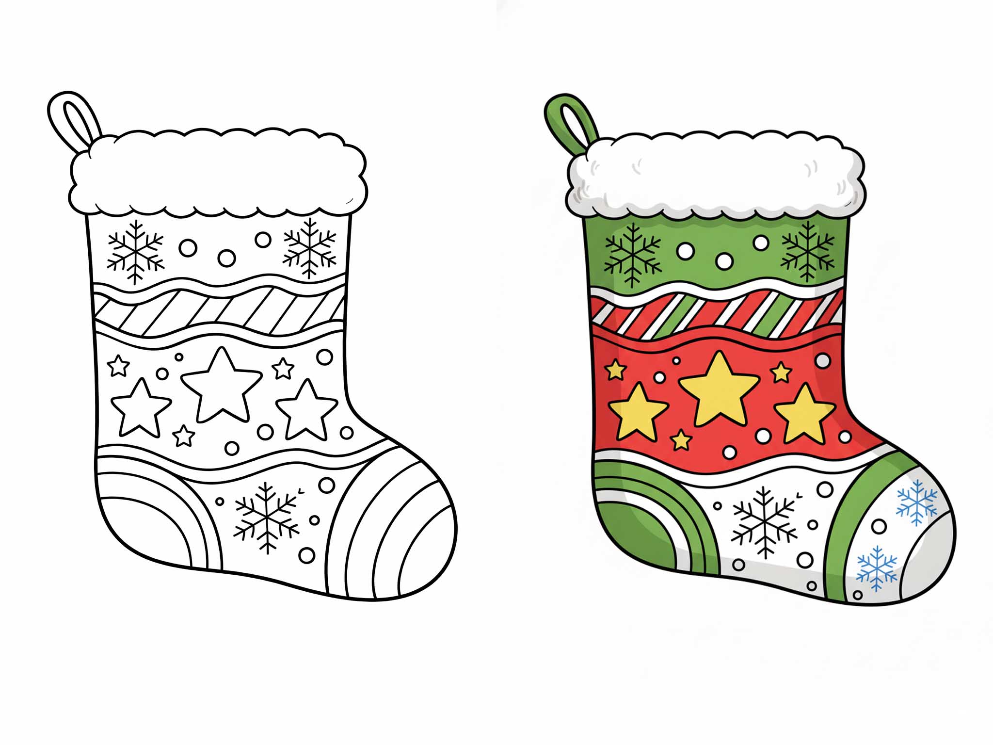 40 Christmas Stocking Coloring Pages (Free PDF Printables)