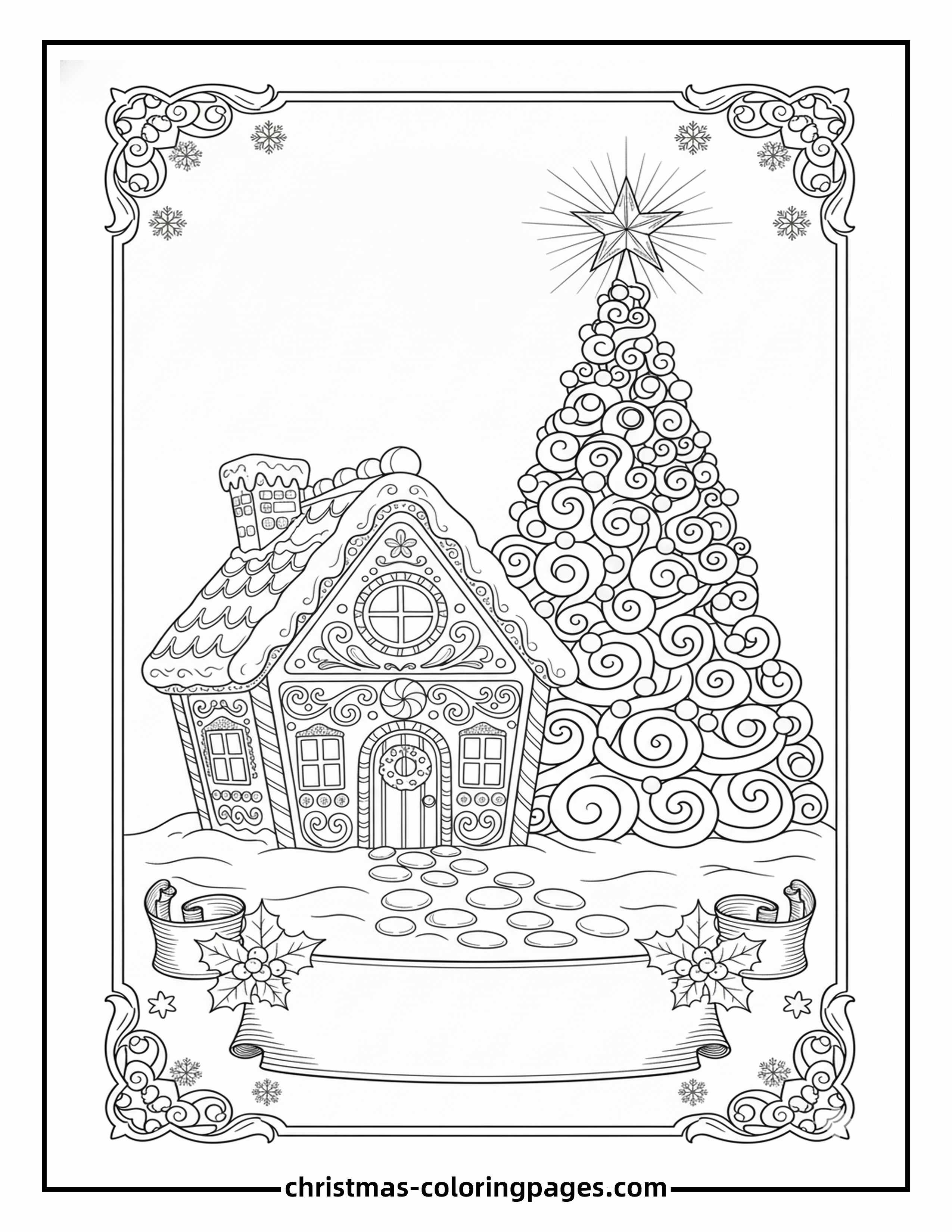 40 Gingerbread House Coloring Pages (Free PDF Printables)