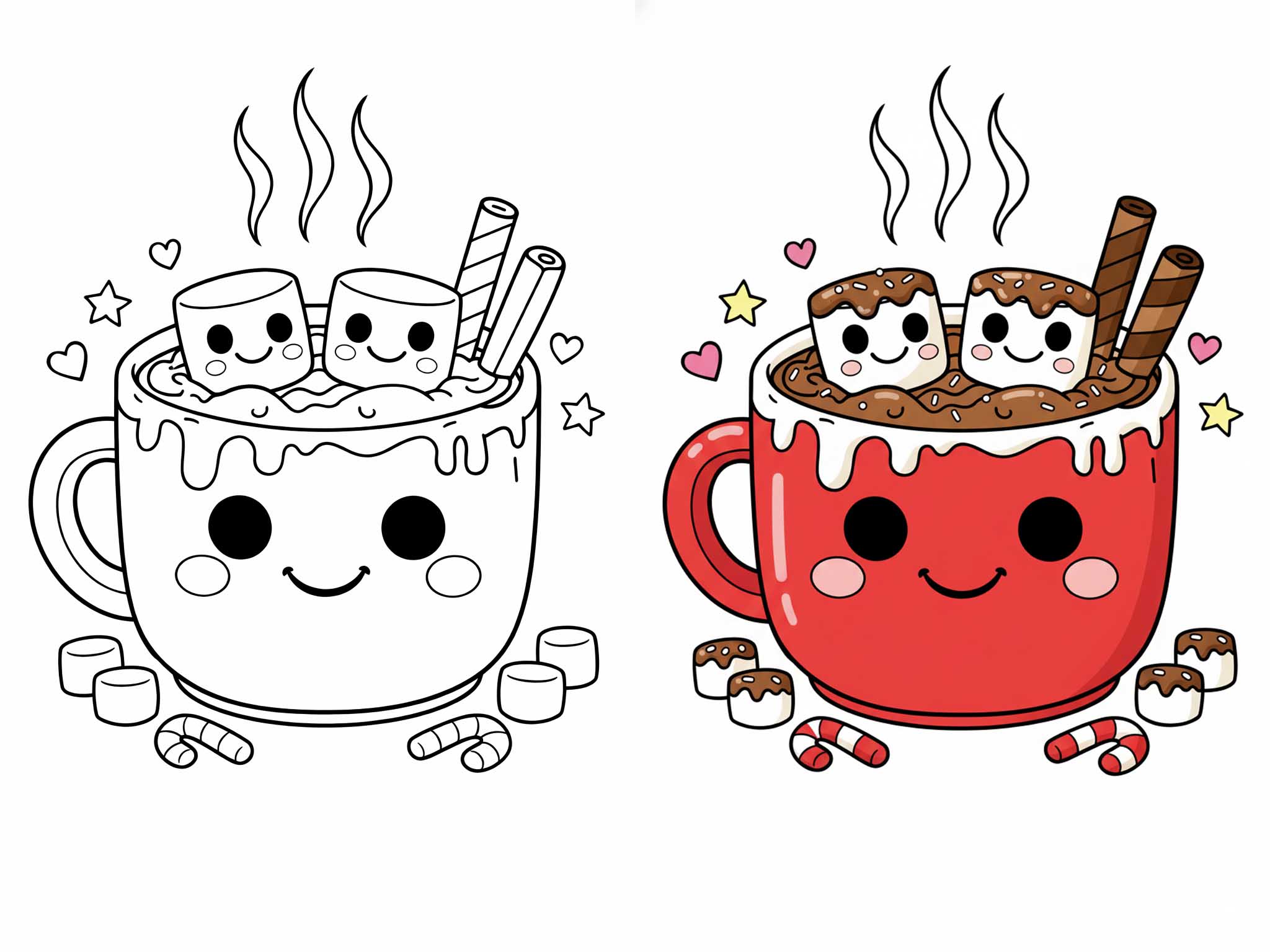 40 Hot Chocolate Coloring Pages (Free PDF Printables)