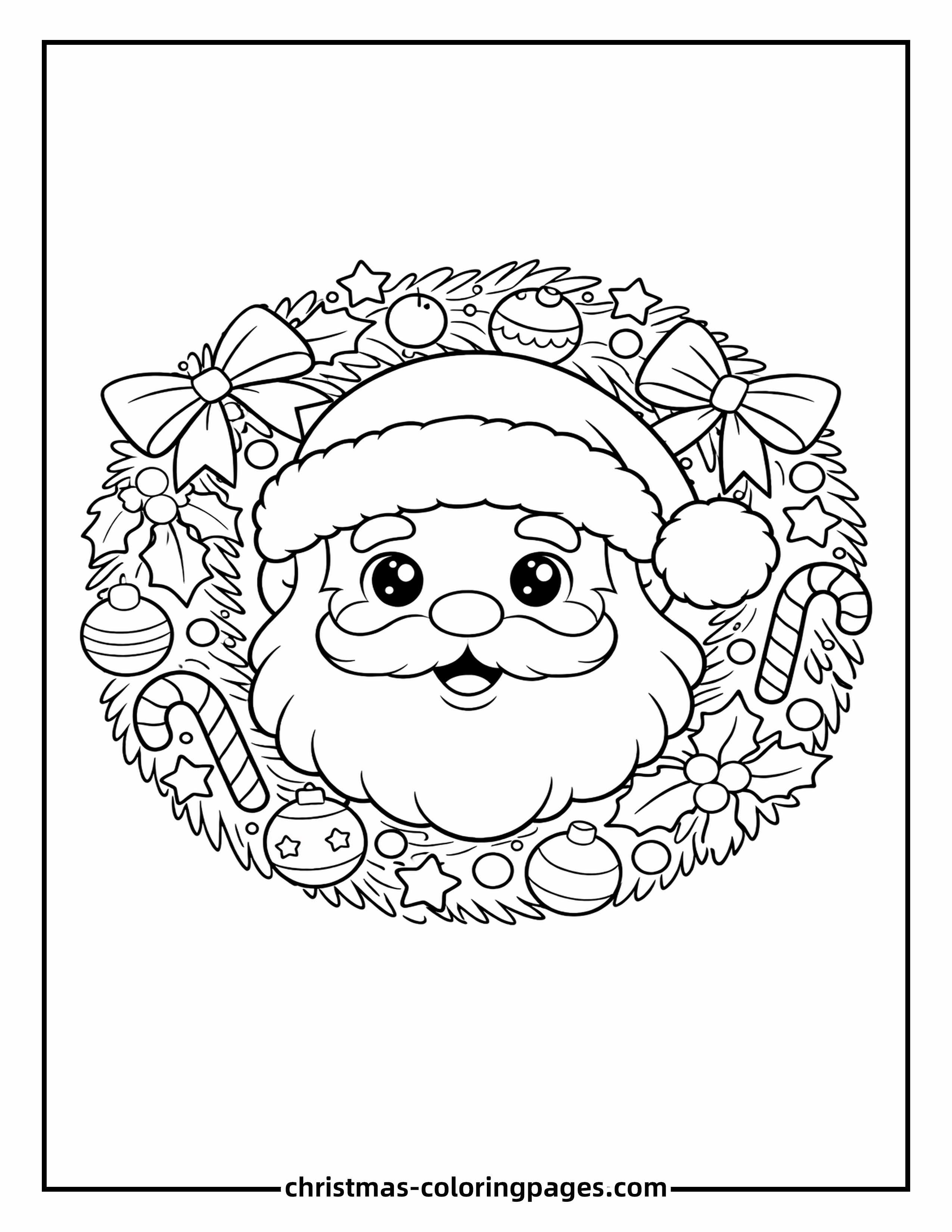 50 Christmas Wreath Coloring Pages (Free PDF Printables)
