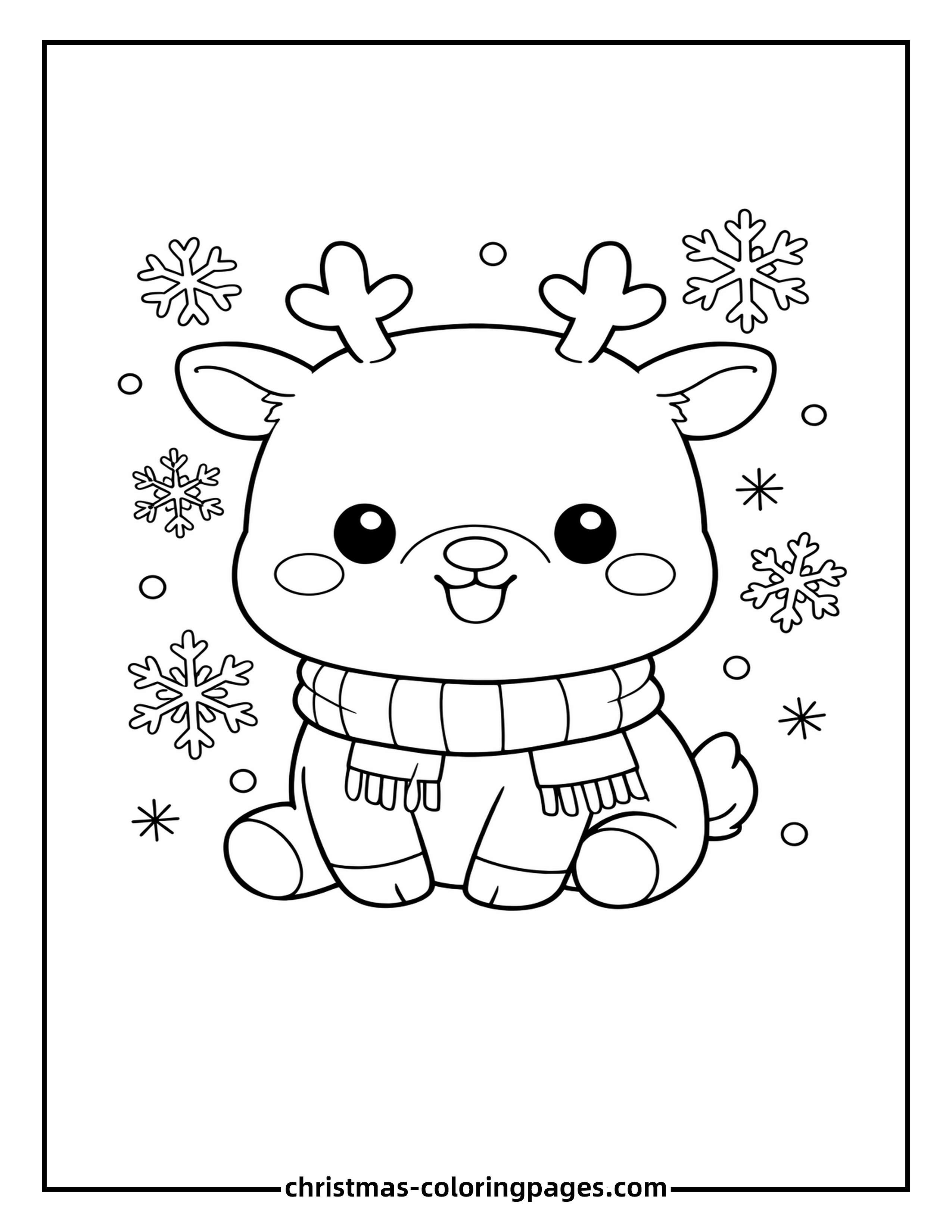 65 Kawaii Cute Christmas Coloring Pages (Free PDF Printables)