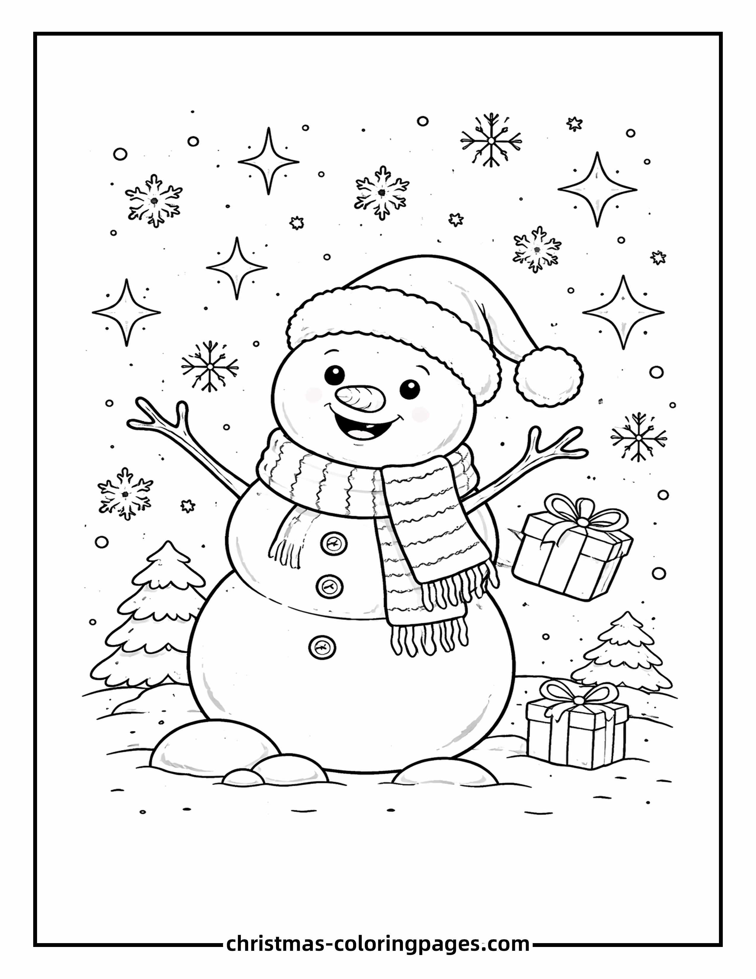 60 Christmas Snowman Coloring Pages (Free PDF Printables)