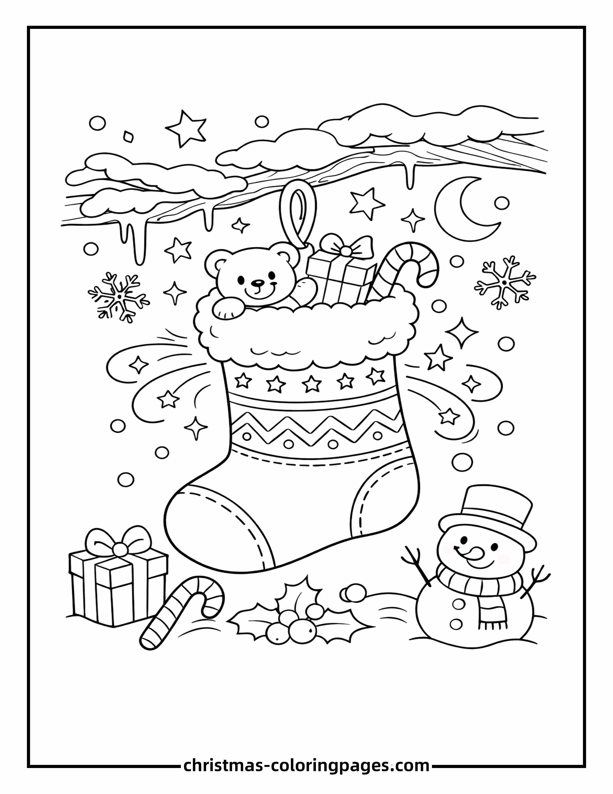 40 Christmas Stocking Coloring Pages (Free PDF Printables)